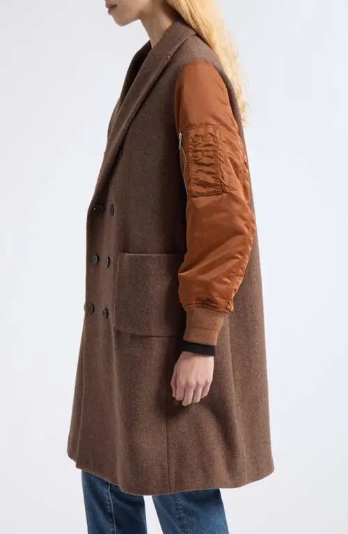 Undercover Mixed Media Double Breasted Coat