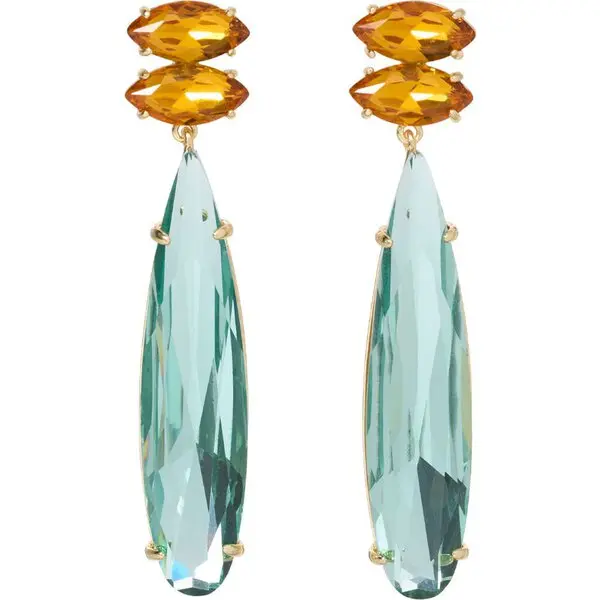 ROXANNE ASSOULIN Icicle Glass Drop Earrings - Topaz/light Azore