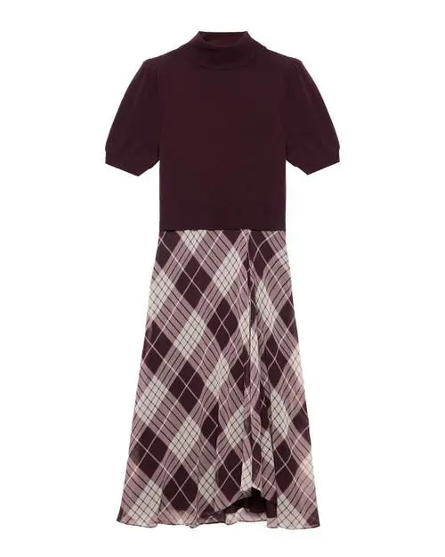 Mint Velvet Checked Layered Midi Dress