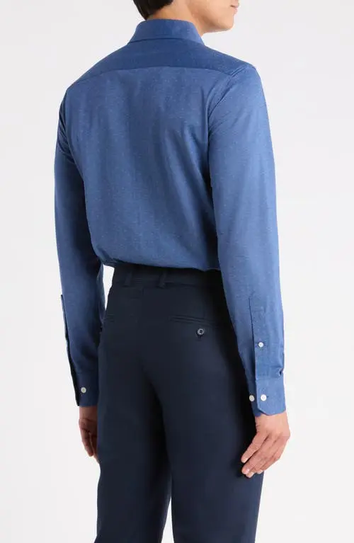 Bonobos Slim Fit Tech Pique Button Down Shirt - Dark Blue Triangle Texture