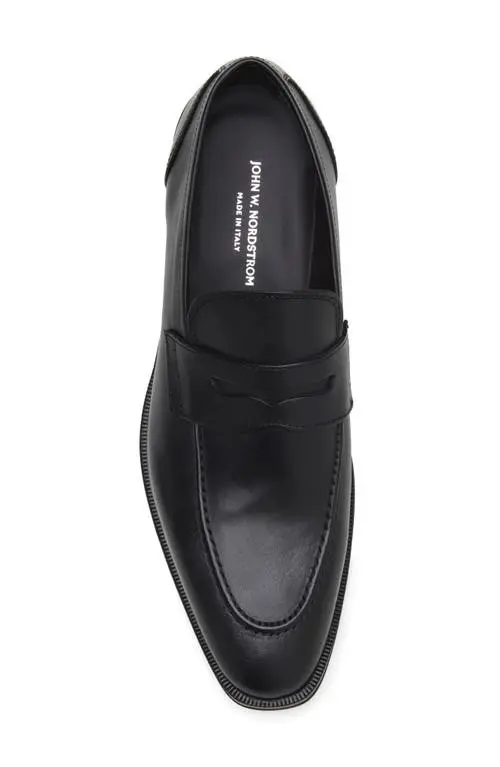 JOHN W. NORDSTROM® Spoleto Leather Penny Loafer - Black Leather