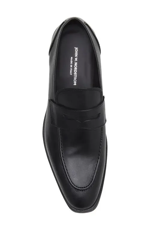 JOHN W. NORDSTROM® Spoleto Leather Penny Loafer - Black Leather