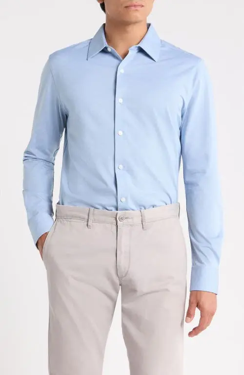 Bonobos Slim Fit Tech Pique Button Down Shirt - Light Blue Triangle Texture