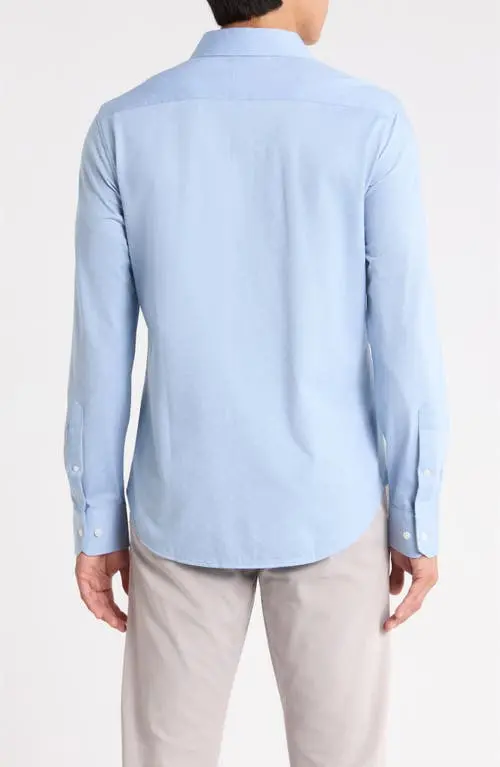Bonobos Slim Fit Tech Pique Button Down Shirt - Light Blue Triangle Texture