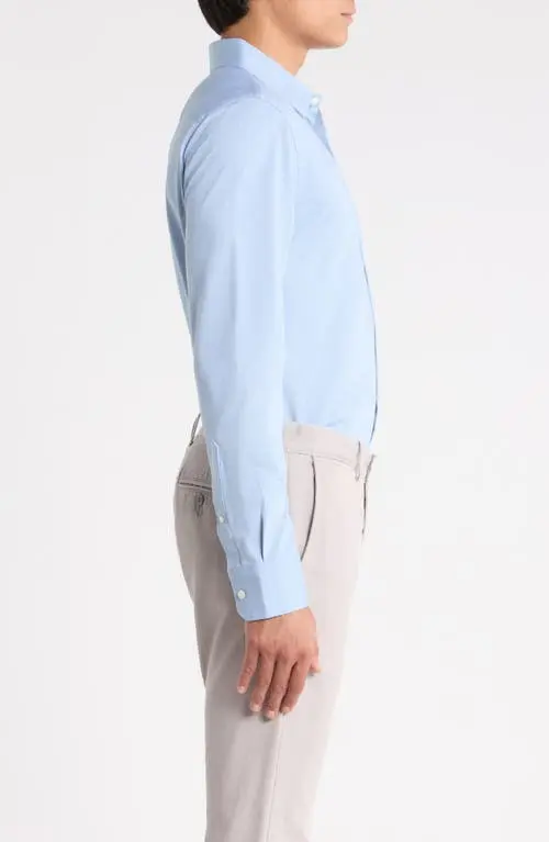 Bonobos Slim Fit Tech Pique Button Down Shirt - Light Blue Triangle Texture