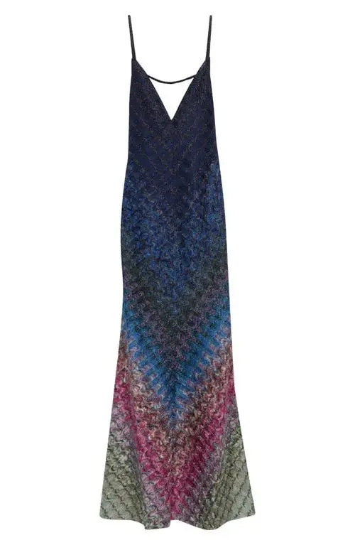 Missoni Metallic Zigzag Sleeveless Maxi Dress