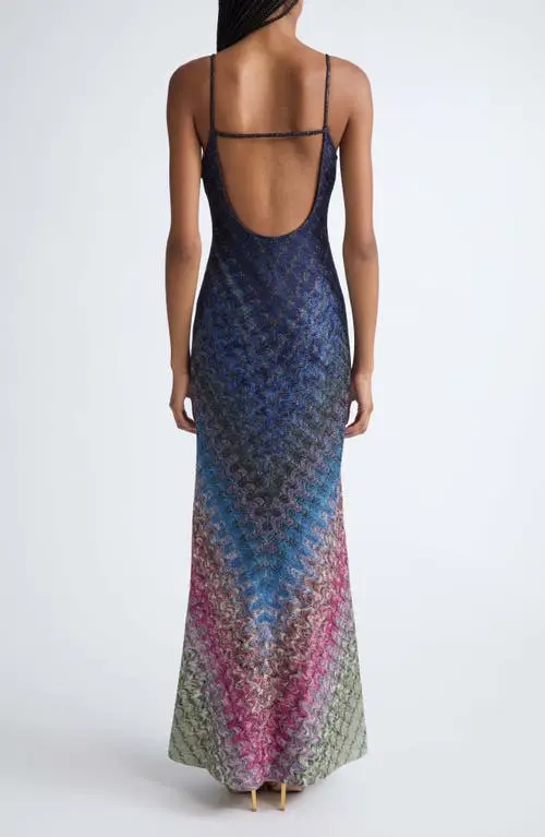 Missoni Metallic Zigzag Sleeveless Maxi Dress