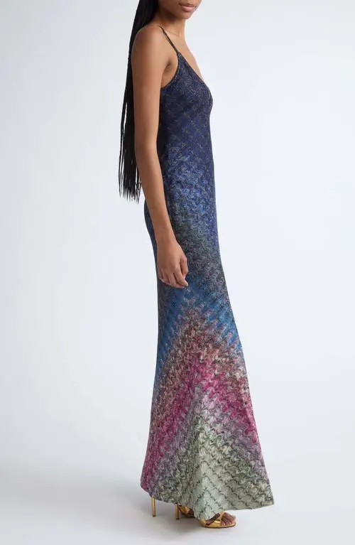 Missoni Metallic Zigzag Sleeveless Maxi Dress