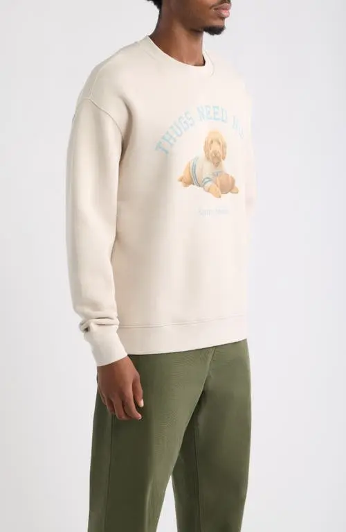 SANTO STUDIO Thugs Need Hugs Football Graphic Sweatshirt