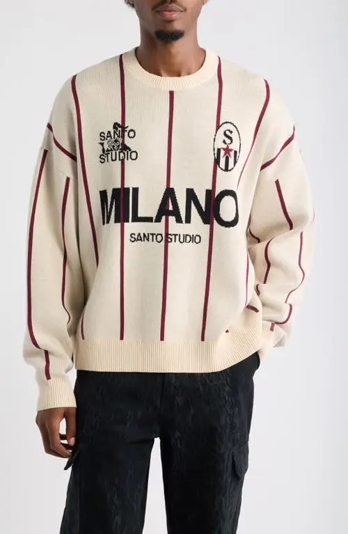 SANTO STUDIO Milano Jacquard Cotton Sweater - Brown