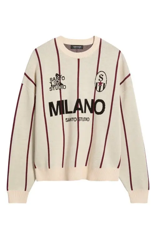 SANTO STUDIO Milano Jacquard Cotton Sweater - Brown
