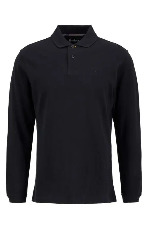 Barbour Essential Long Sleeve Piqu2 Polo - Black