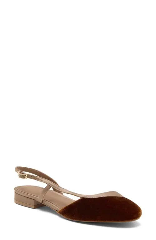 CECILIA NEW YORK Heidi Slingback Half D'orsay Flat - Cafe