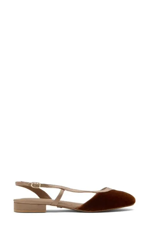 CECILIA NEW YORK Heidi Slingback Half D'orsay Flat - Cafe