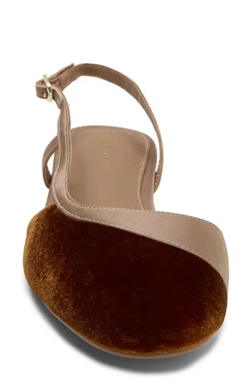 CECILIA NEW YORK Heidi Slingback Half D'orsay Flat - Cafe