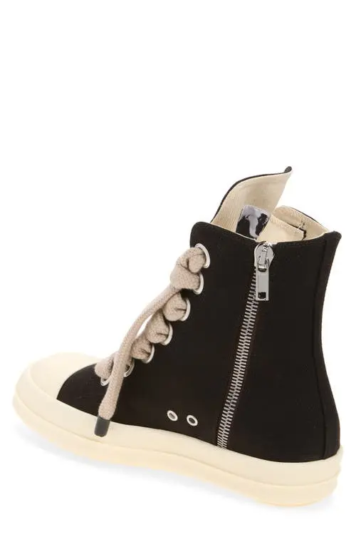 Rick Owens Jumbolace High Top Sneaker - Black/milk/milk