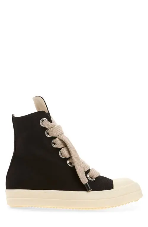 Rick Owens Jumbolace High Top Sneaker - Black/milk/milk