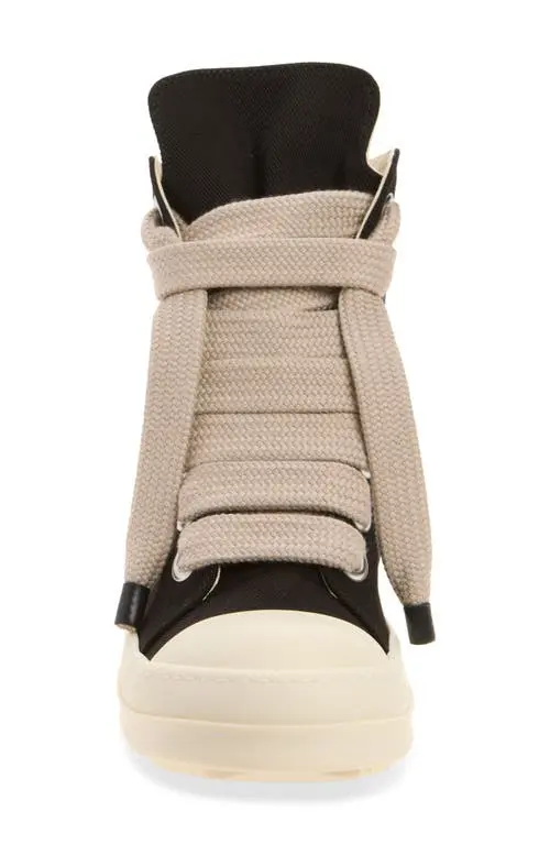Rick Owens Jumbolace High Top Sneaker - Black/milk/milk