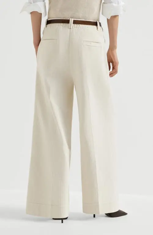 Brunello Cucinelli Pleated A-line Trousers - Milk
