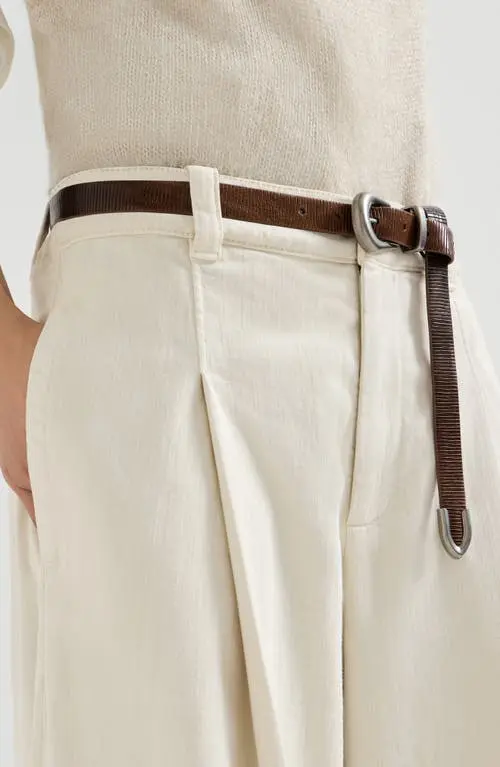 Brunello Cucinelli Pleated A-line Trousers - Milk