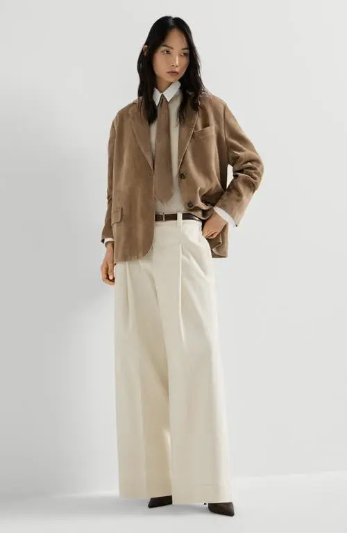 Brunello Cucinelli Pleated A-line Trousers - Milk