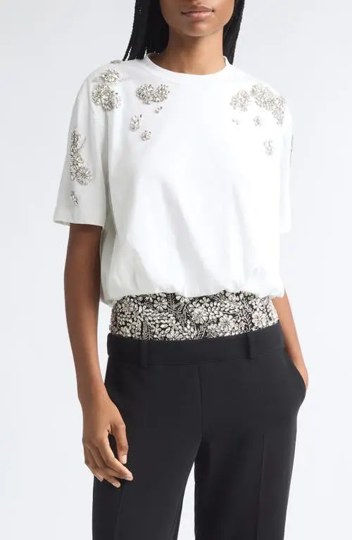 Cinq À Sept Davini Crystal Ivy Bubble Hem Top