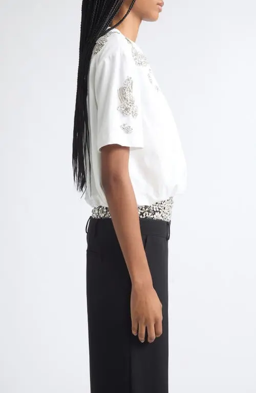 Cinq À Sept Davini Crystal Ivy Bubble Hem Top