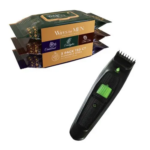 PURSONIC Wipes & Beard/body Trimmer Grooming Set