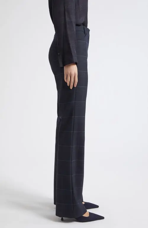 Marella Galante Plaid Wool Blend Straight Leg Pants