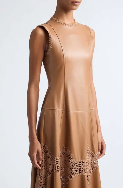 Ulla Johnson Ilana Crochet Leather Dress