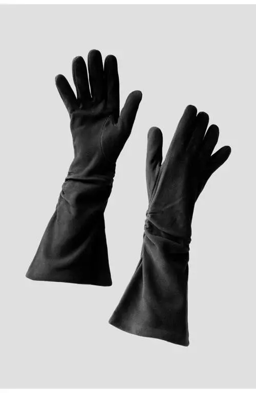 Natori Suede Gloves Suede Drama Gloves - Black