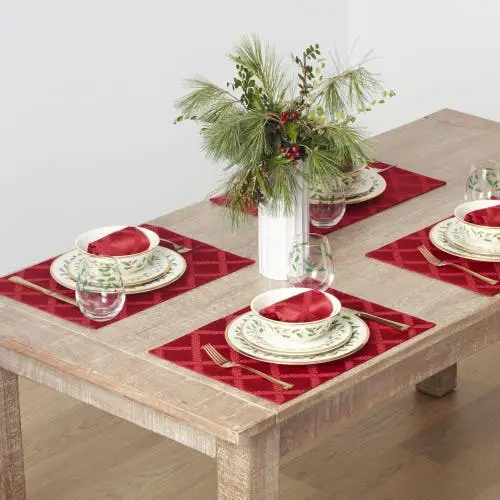 LENOX Laurel Leaf Reversible Placemats, Set Of 4