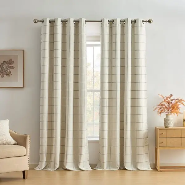 THREADMADE Brighton Grommet Window Curtain Panel - Gray