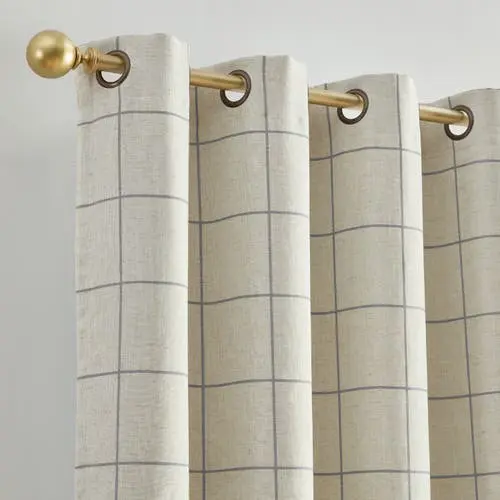 THREADMADE Brighton Grommet Window Curtain Panel - Gray