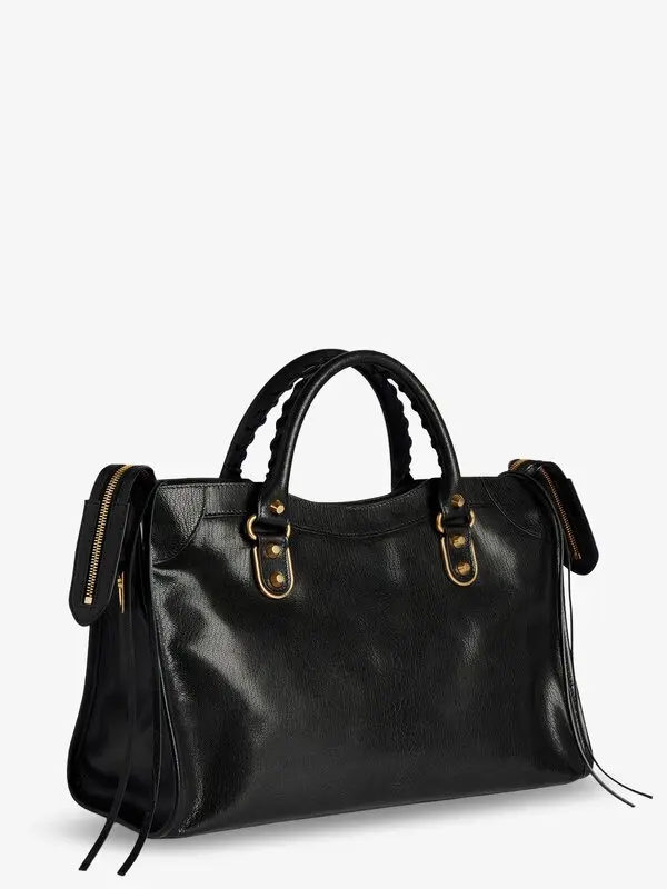 Balenciaga Le City Uptown Leather Handbag With Stud Detail