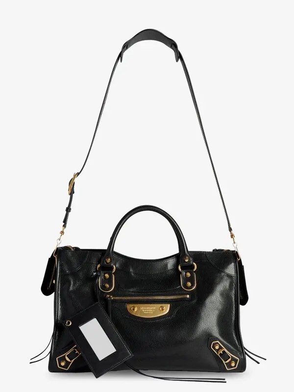 Balenciaga Le City Uptown Leather Handbag With Stud Detail
