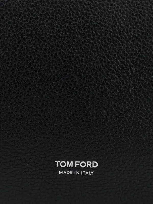 TOM FORD Grainde Leather Pochette - Black