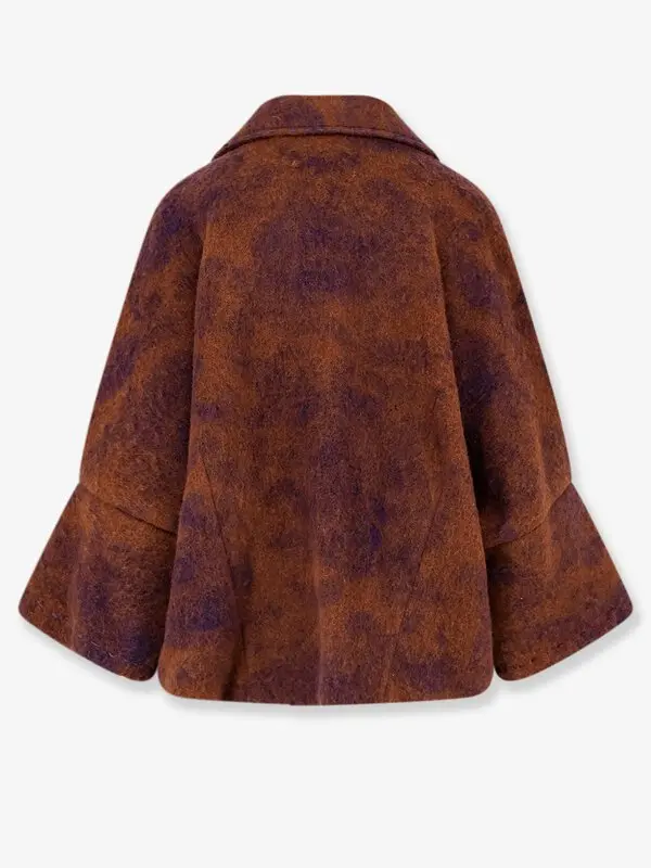 BYE FIRENZE Wool Blend Coat With Floral Embroidery