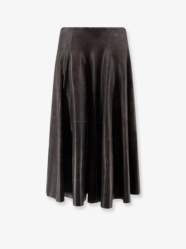 ALYSI Leather Midi Skirt
