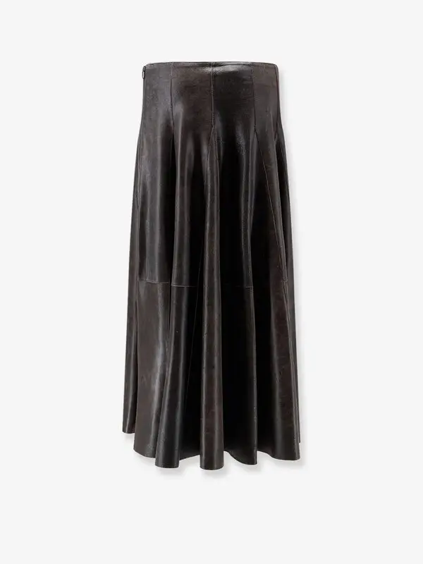 ALYSI Leather Midi Skirt
