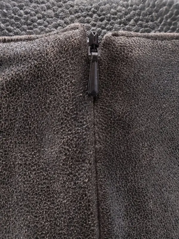 ALYSI Leather Midi Skirt