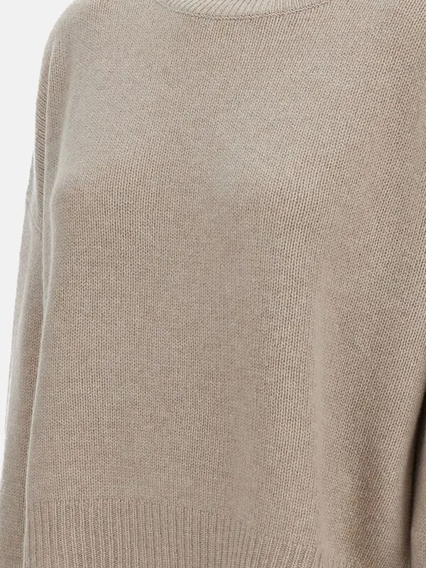 LISA YANG Mila Cashmere Sweater With Ribbed Knit - Beige