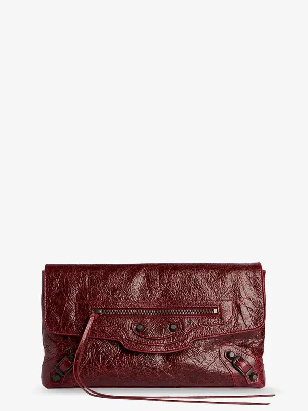 Balenciaga Le City Leather Clutch - Red