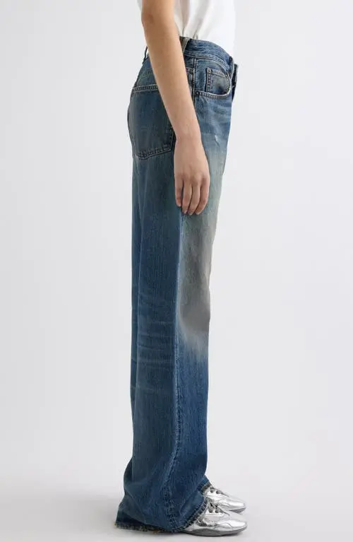 Acne Studios 2009f High Waist Wide Leg Jeans - Dark Blue