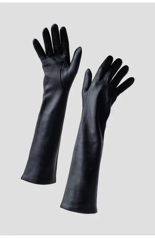 Natori Leather Gloves Long Leather Gloves - Black