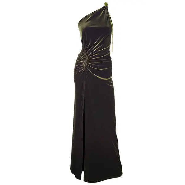 ME & THEE Sofia Olive Velvet Maxi Dress