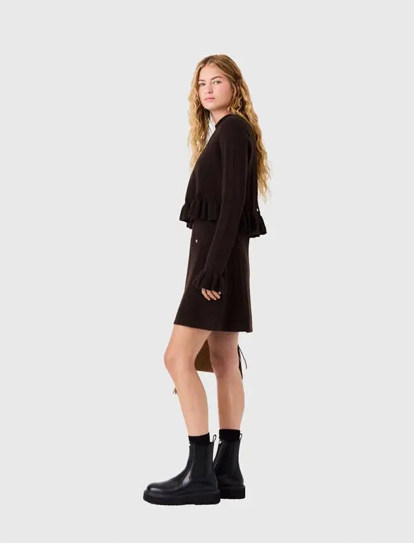 Maje Knit Dress With Removable Sweater