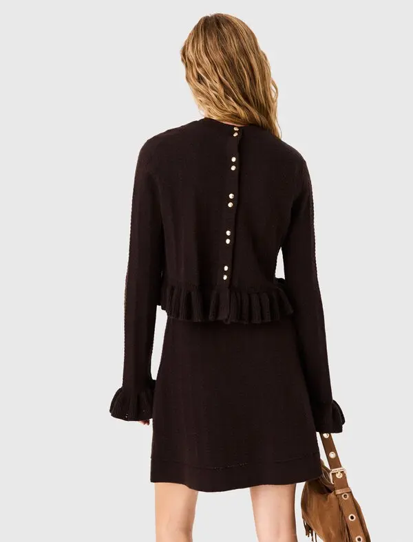 Maje Knit Dress With Removable Sweater