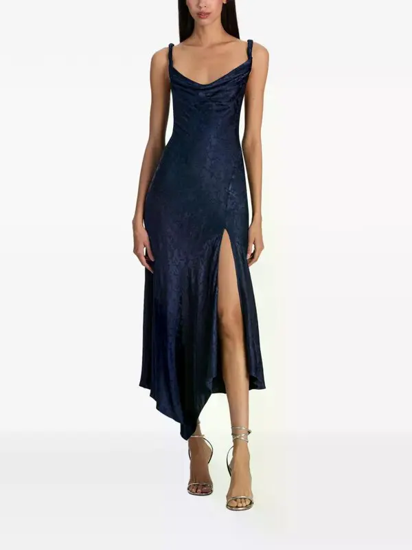 Alice + Olivia Monique Cowl-neck Midi Dress - Blue
