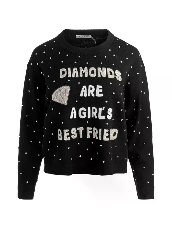 Alice + Olivia Perry Crystal-embellished Sweater - Black